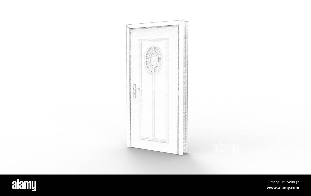 3d rendering of a door isolated in studio background Stock Photo - Alamy