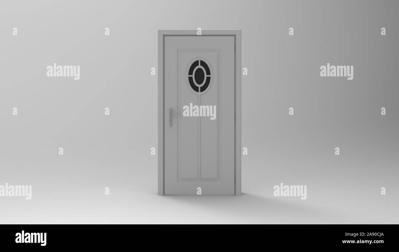 3d rendering of a door isolated in studio background Stock Photo - Alamy