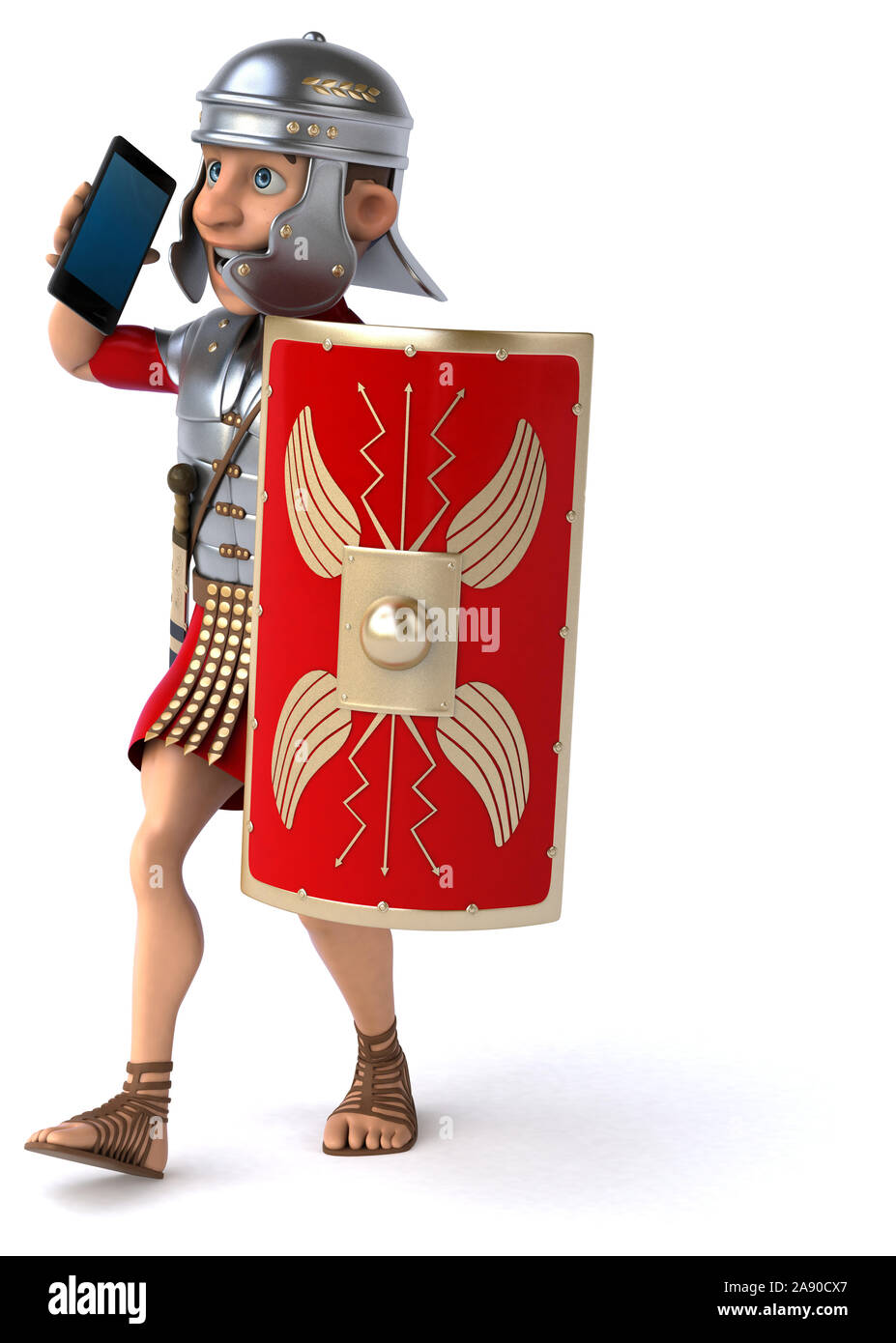 Fun roman soldier - 3D Illustration Stock Photo - Alamy