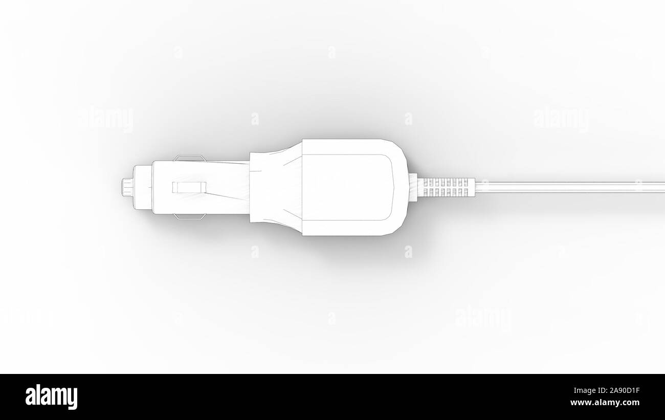 3d rendering of an adapter car plug12 volt lighter isolated Stock Photo ...
