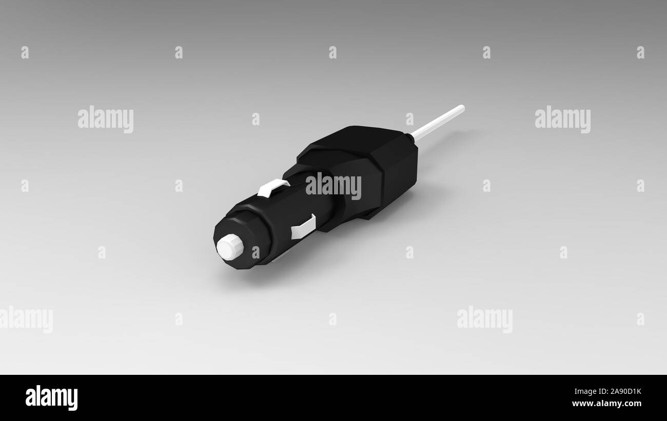 3d rendering of an adapter car plug12 volt lighter isolated Stock Photo ...