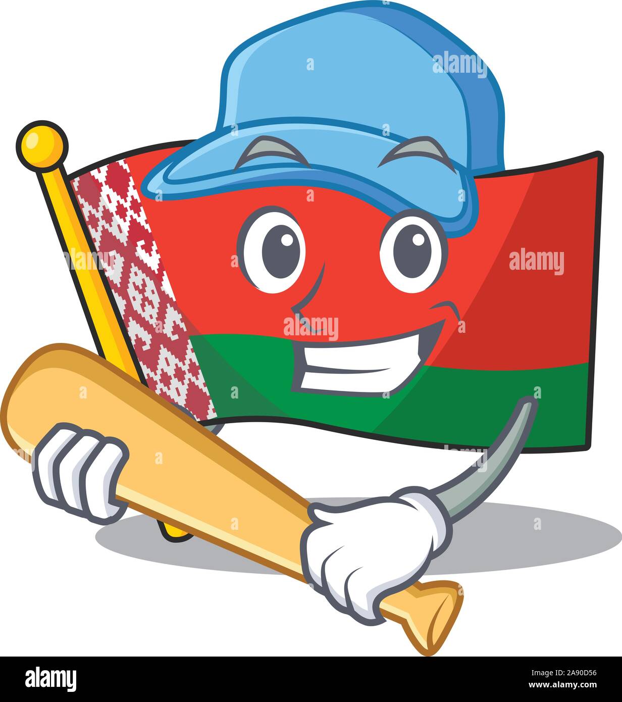 flag belarus in the cartoon shape playing baseball Stock Vector Image ...