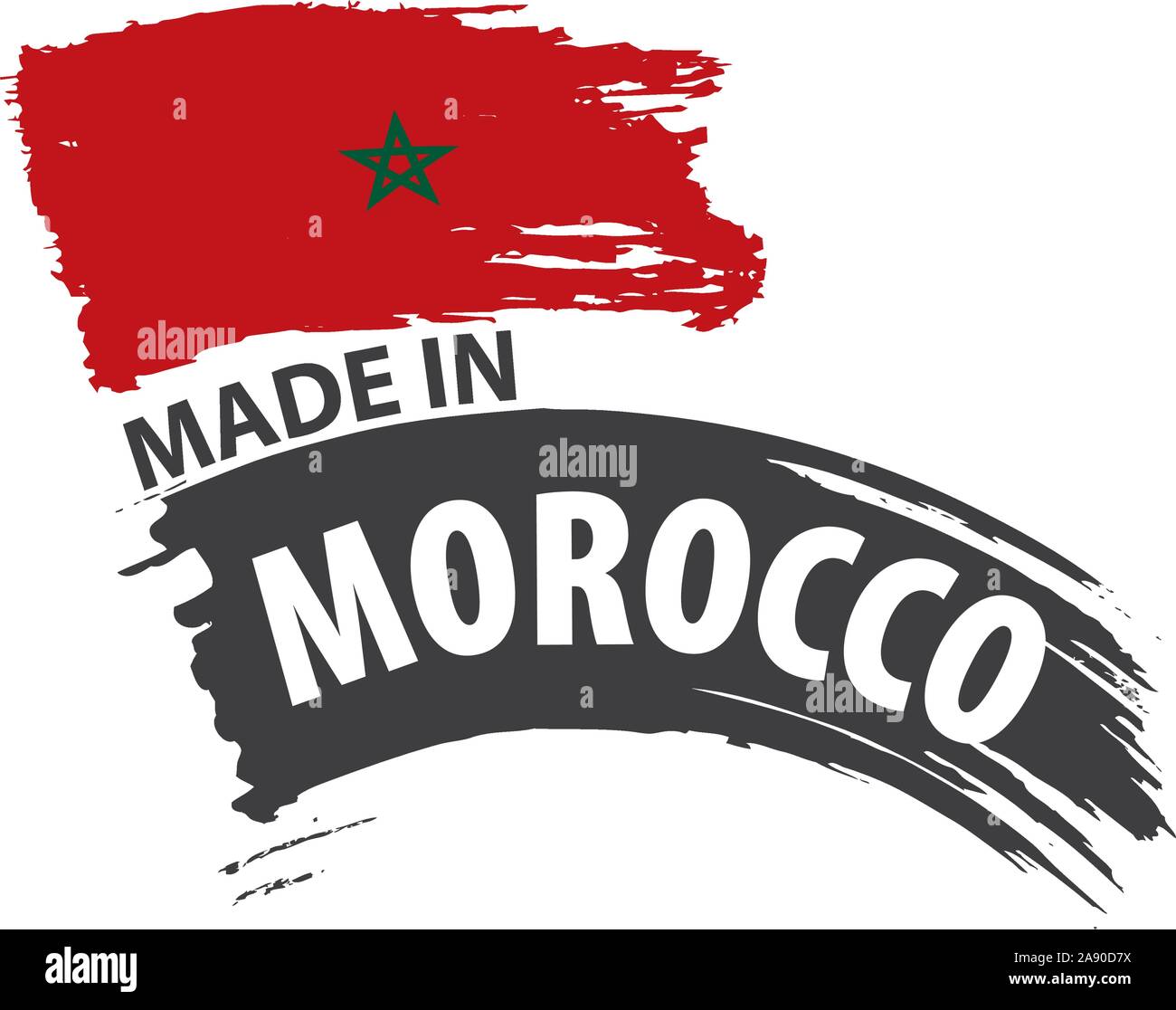 Morocco flag, vector illustration on a white background Stock Vector ...