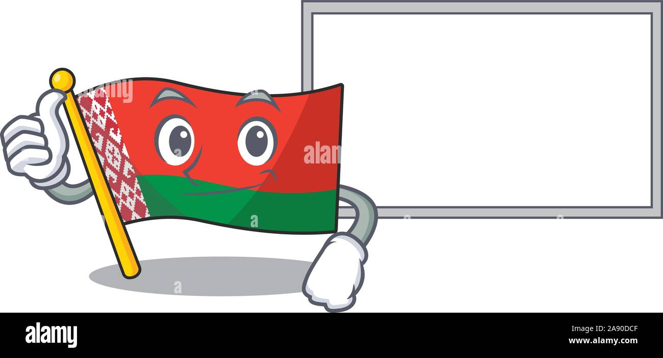 flag belarus in the cartoon shape thumbs up with board Stock Vector ...