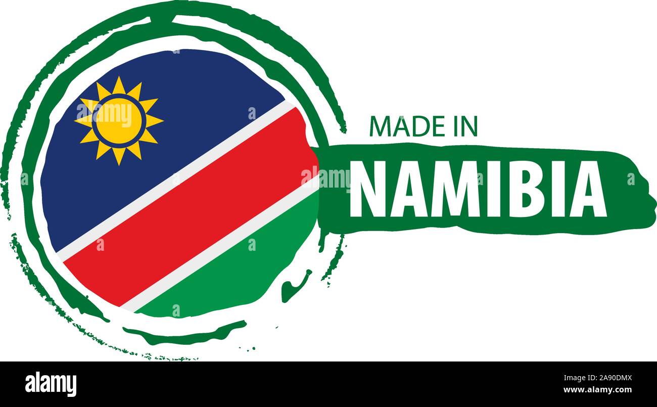 Namibia flag, vector illustration on a white background Stock Vector ...