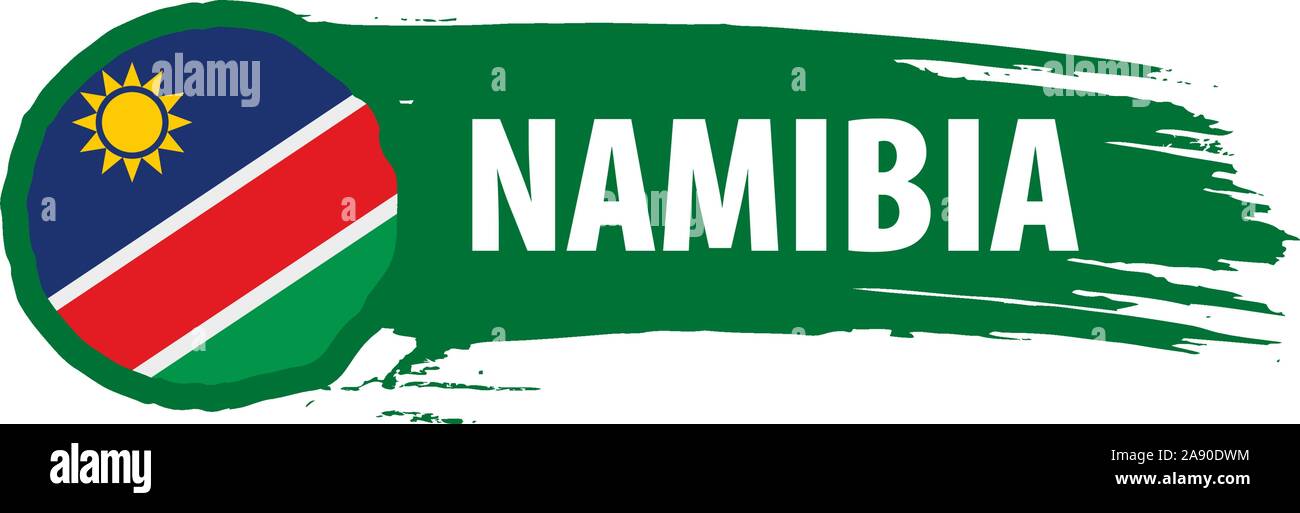 Namibia flag, vector illustration on a white background Stock Vector ...