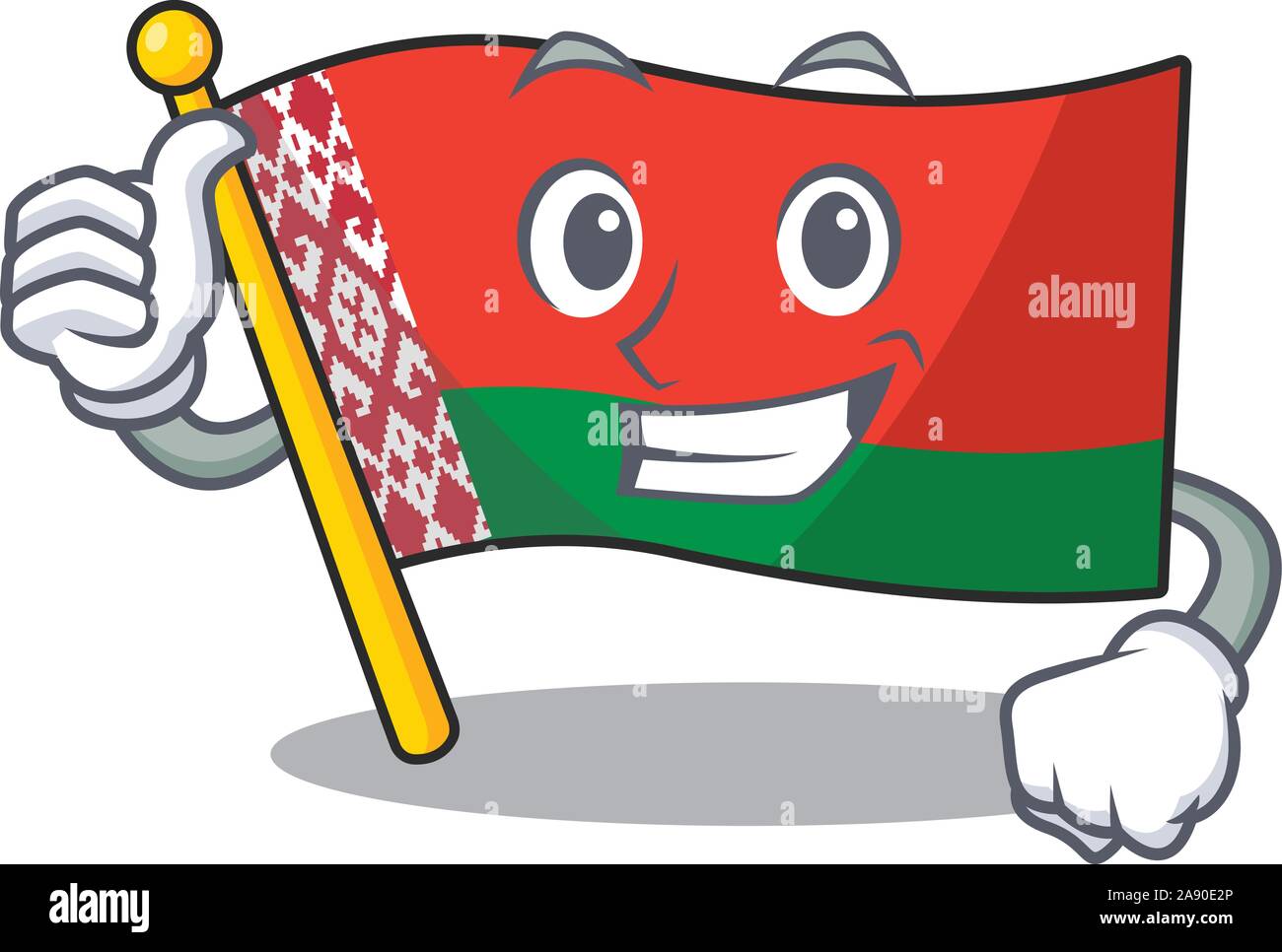 Smiling thumbs up flag belarus cartoon character style Stock Vector ...