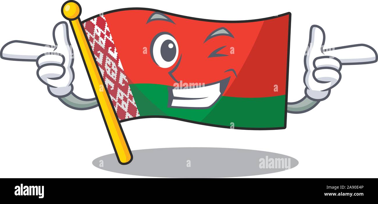 Smiling wink flag belarus cartoon character style Stock Vector Image ...