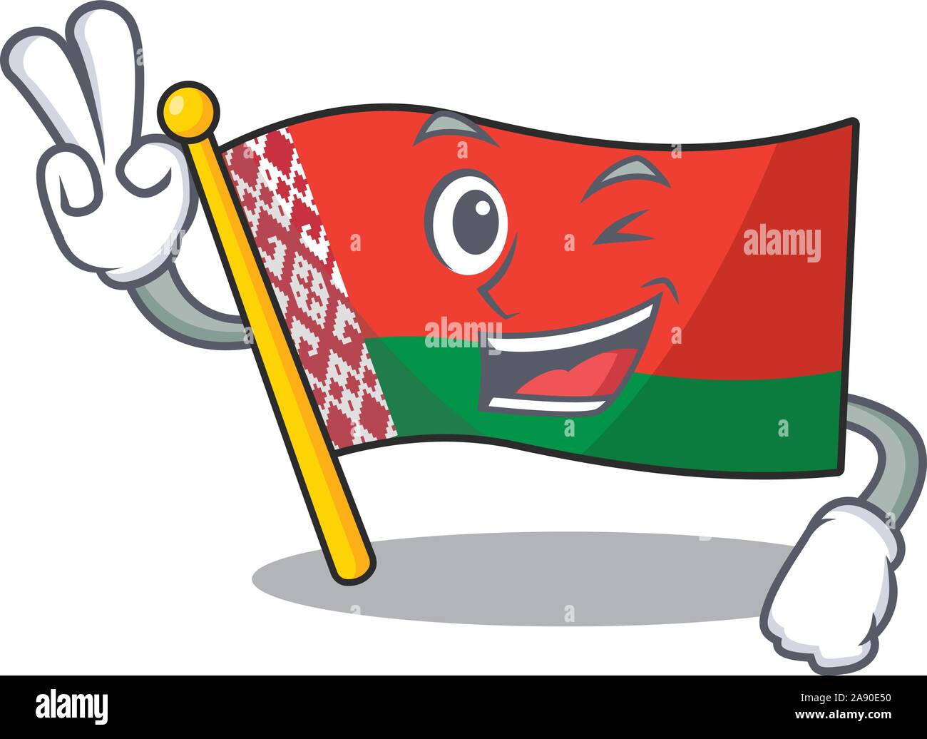 Smiling two finger flag belarus cartoon character style Stock Vector ...