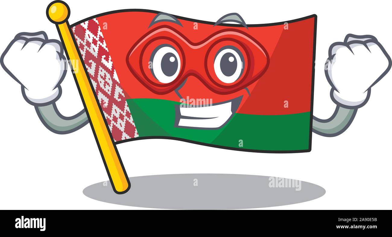 Smiling super hero flag belarus cartoon character style Stock Vector ...