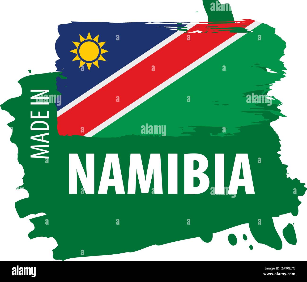 Namibia flag, vector illustration on a white background Stock Vector ...