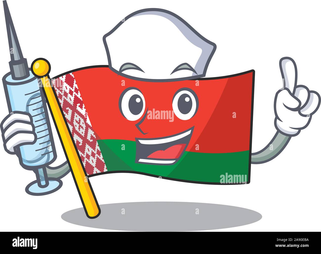 Smiling nurse flag belarus cartoon character style Stock Vector Image ...