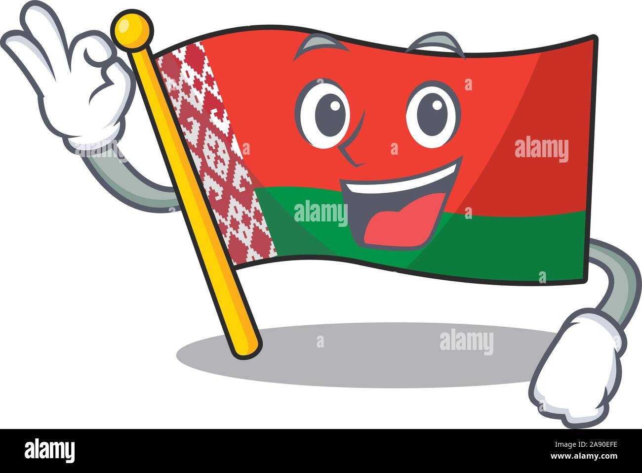 Smiling okay flag belarus cartoon character style Stock Vector Image ...