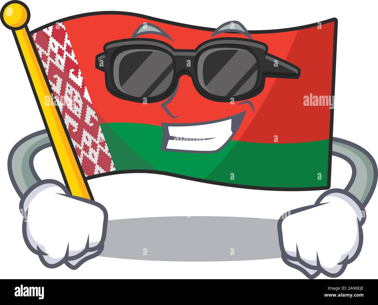 Smiling super cool flag belarus cartoon character style Stock Vector ...