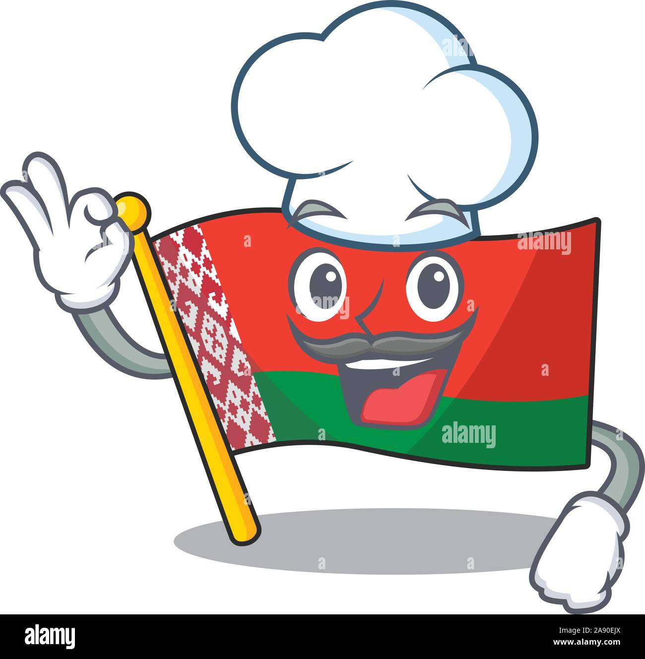 Smiling chef flag belarus cartoon character style Stock Vector Image ...