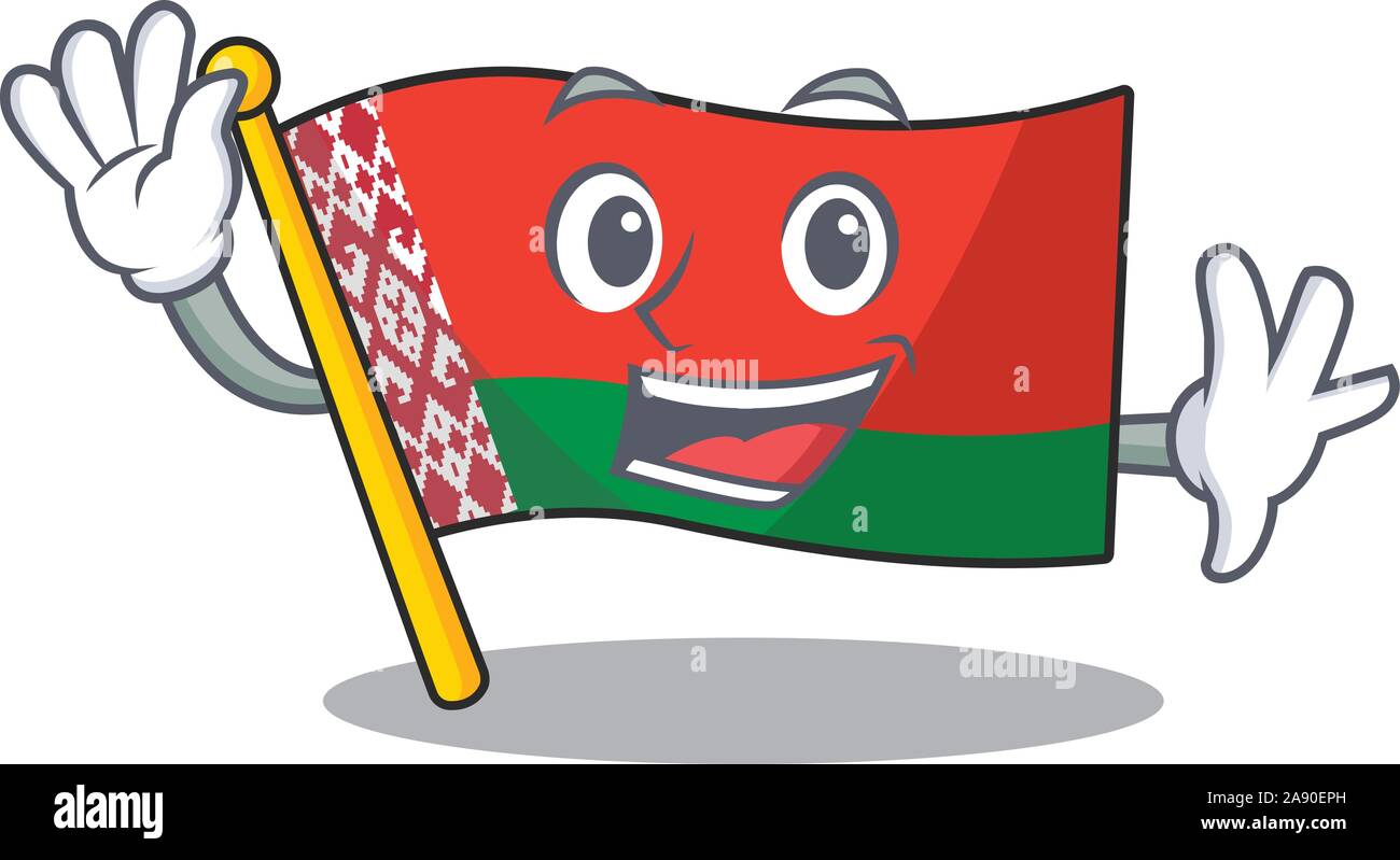 Smiling waving flag belarus cartoon character style Stock Vector Image ...