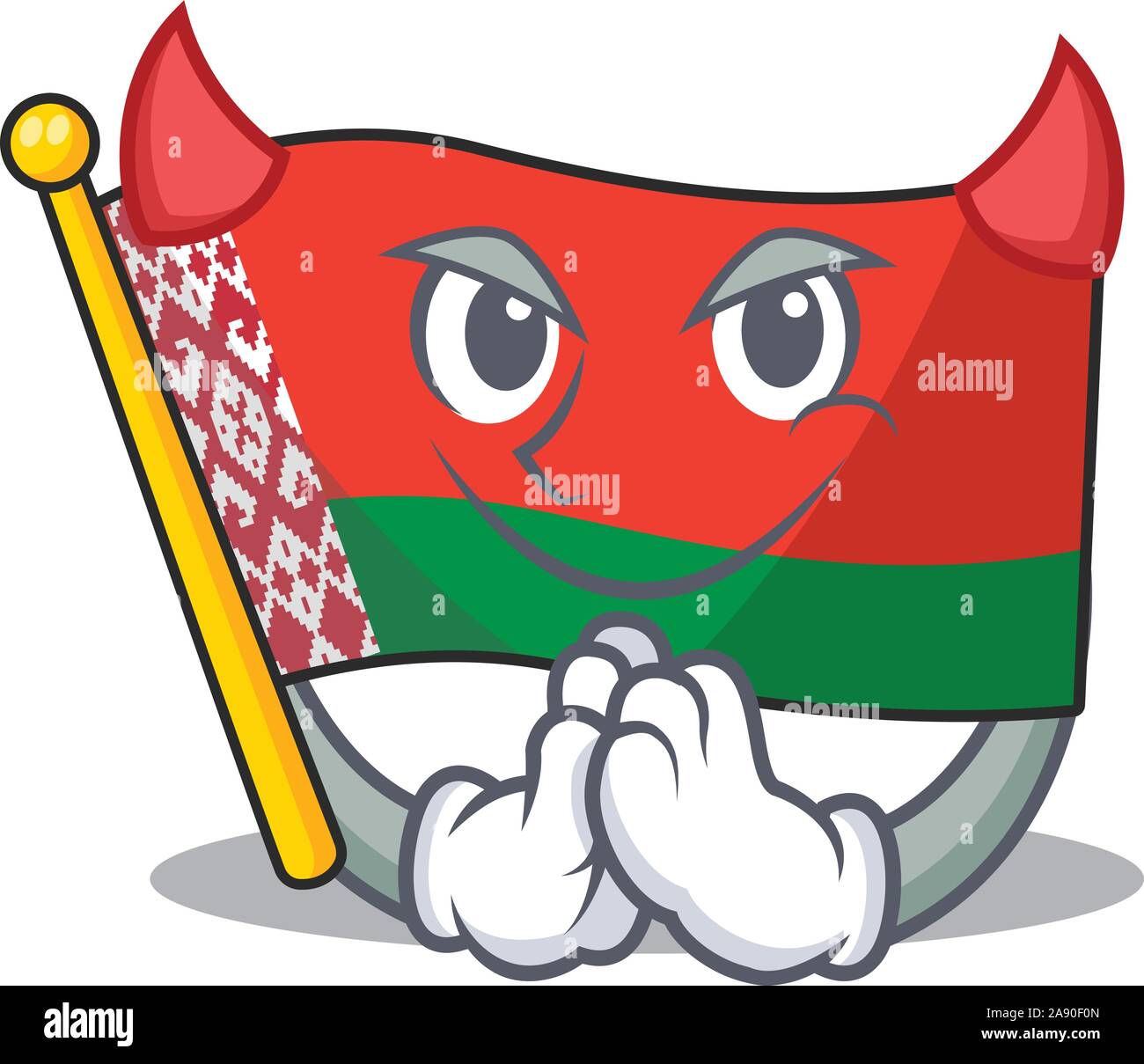 flag belarus isolated with the devil cartoon Stock Vector Image & Art ...