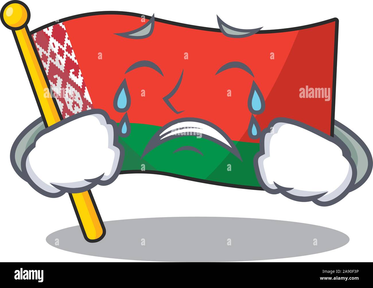 flag belarus isolated with the crying cartoon Stock Vector Image & Art ...