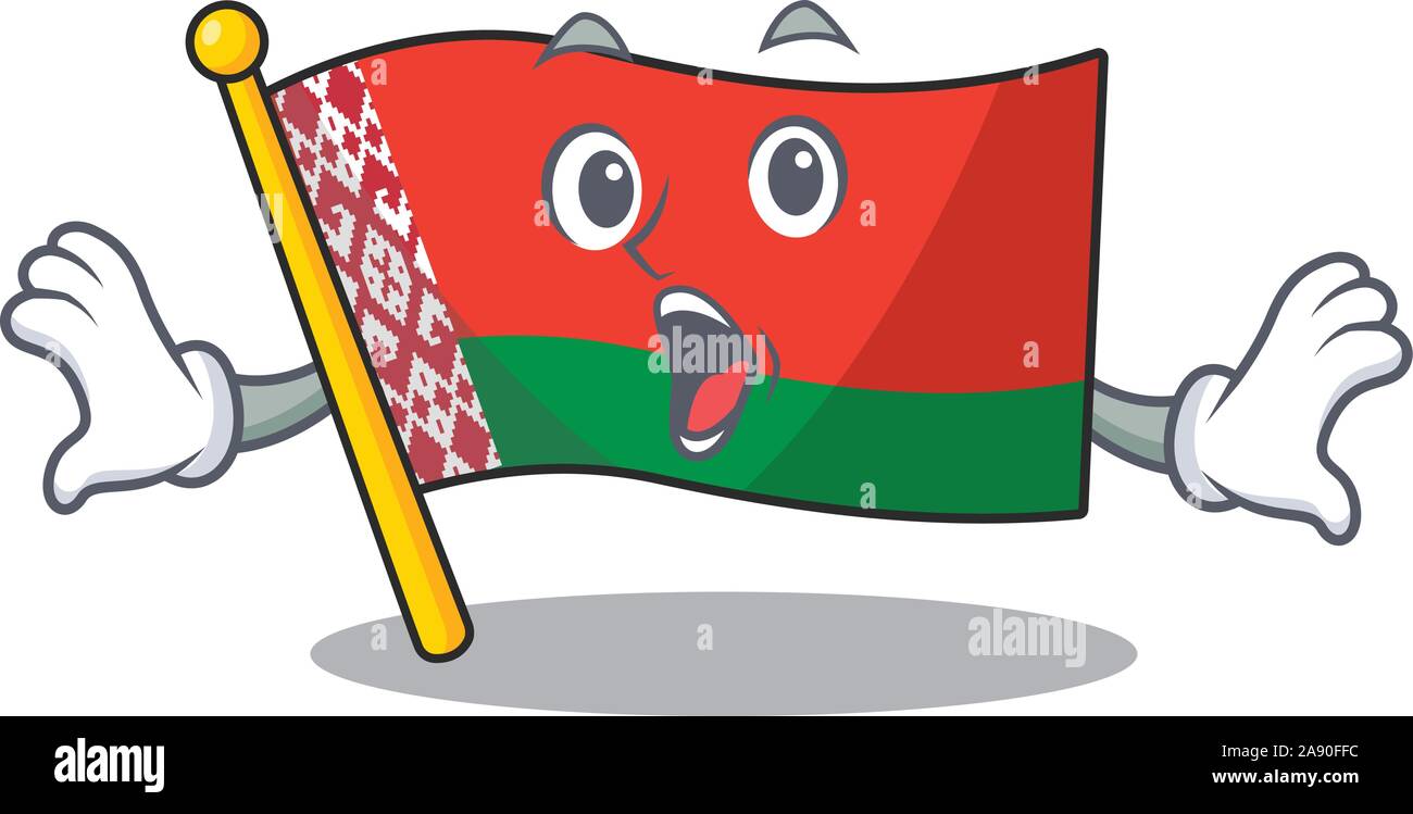 flag belarus isolated with the surprised cartoon Stock Vector Image ...
