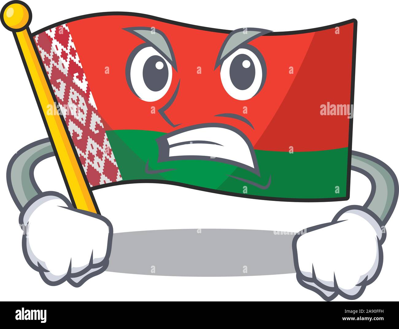 flag belarus isolated with the angry cartoon Stock Vector Image & Art ...