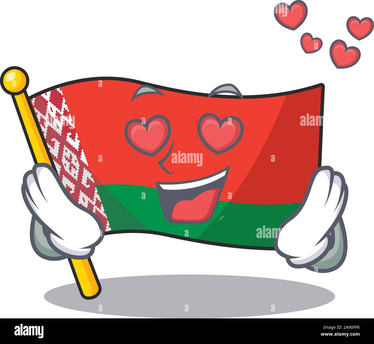 flag belarus isolated with the in love cartoon Stock Vector Image & Art ...