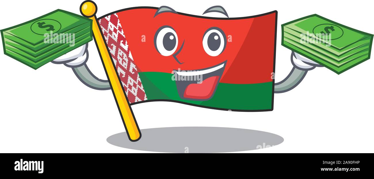 flag belarus isolated with the holding money cartoon Stock Vector Image ...