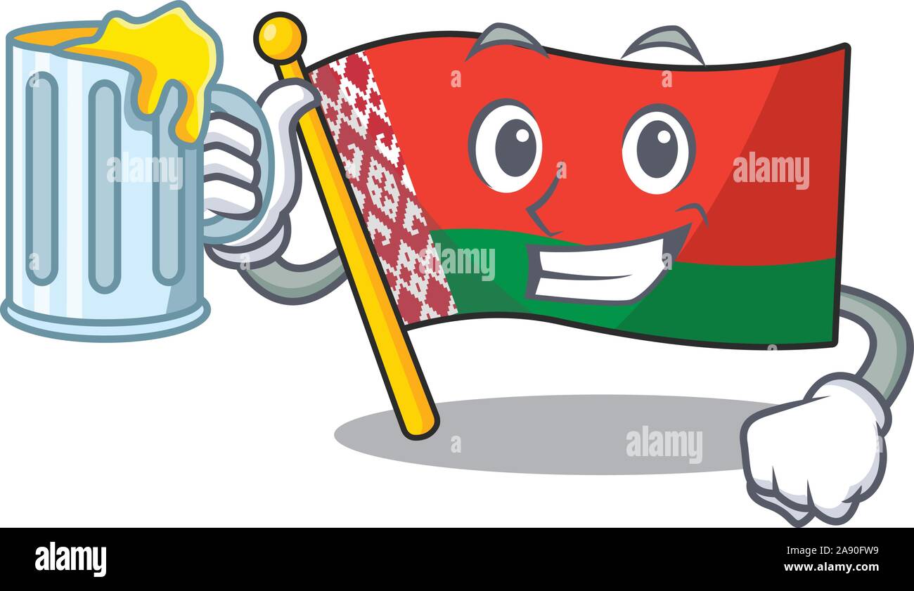 flag belarus isolated with the holding juice cartoon Stock Vector Image ...