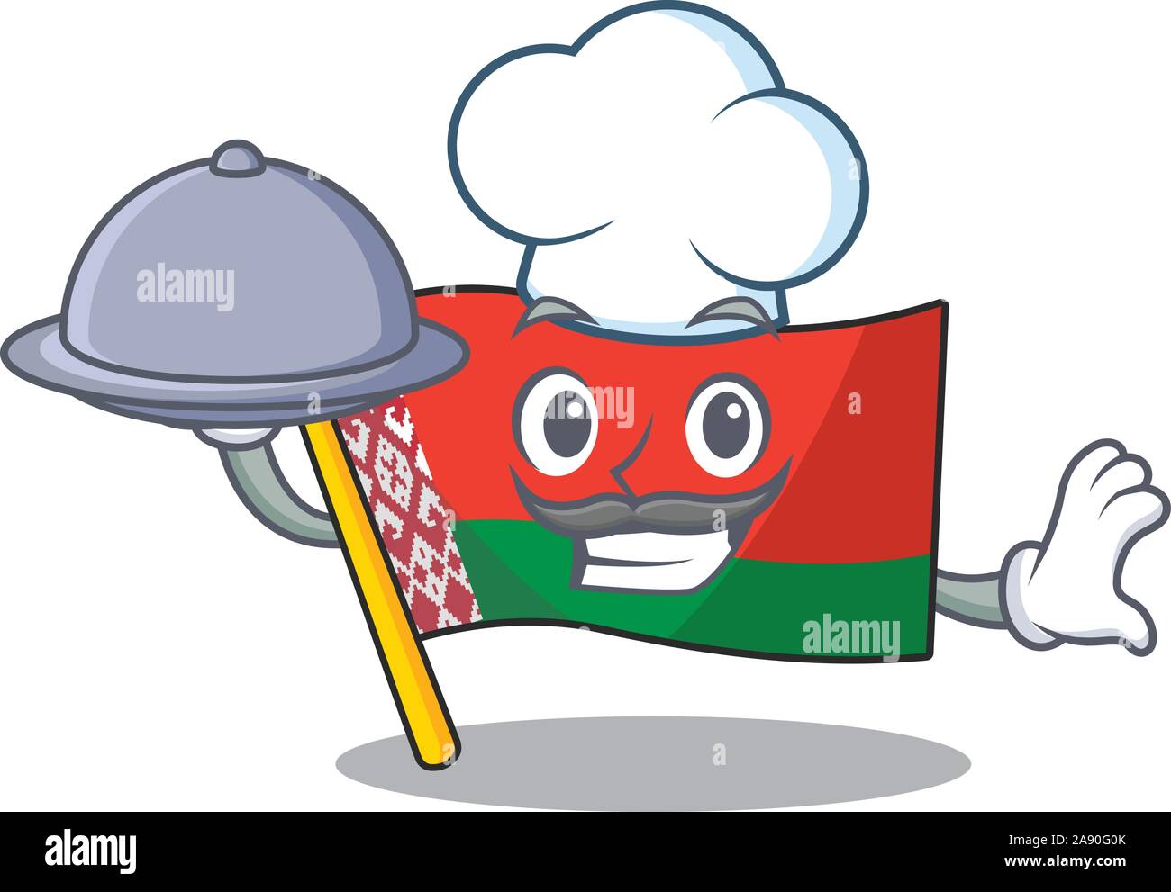 flag belarus isolated with the chef holding food cartoon Stock Vector ...