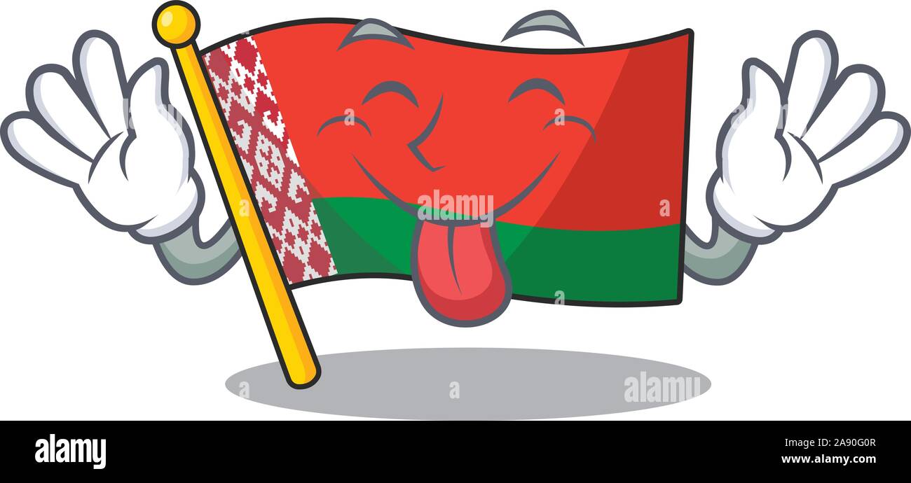 Happy flag tongue out belarus cartoon character style Stock Vector ...