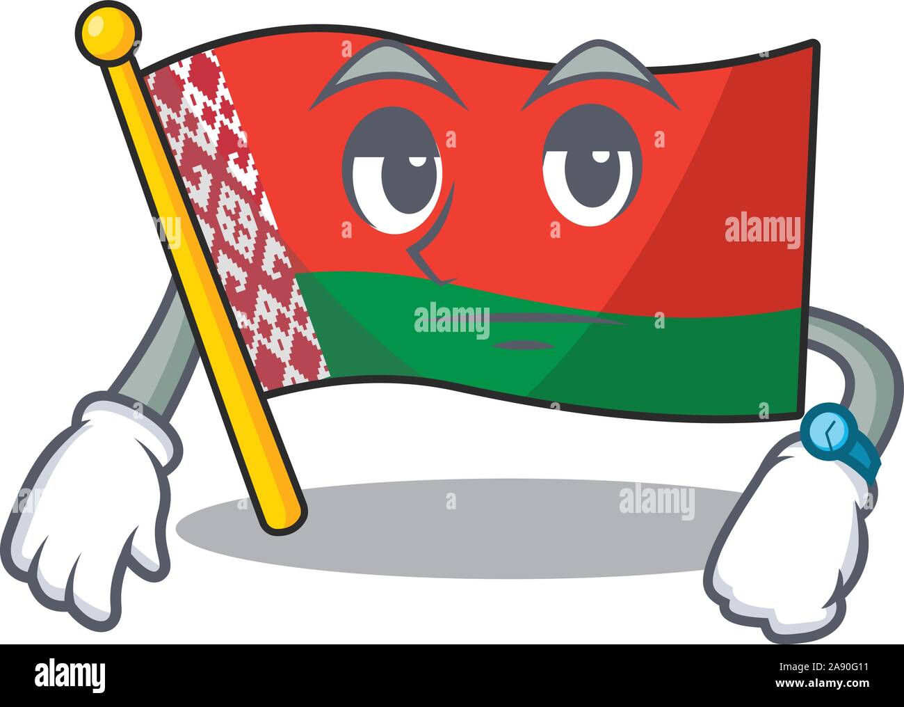 Happy flag waiting belarus cartoon character style Stock Vector Image ...