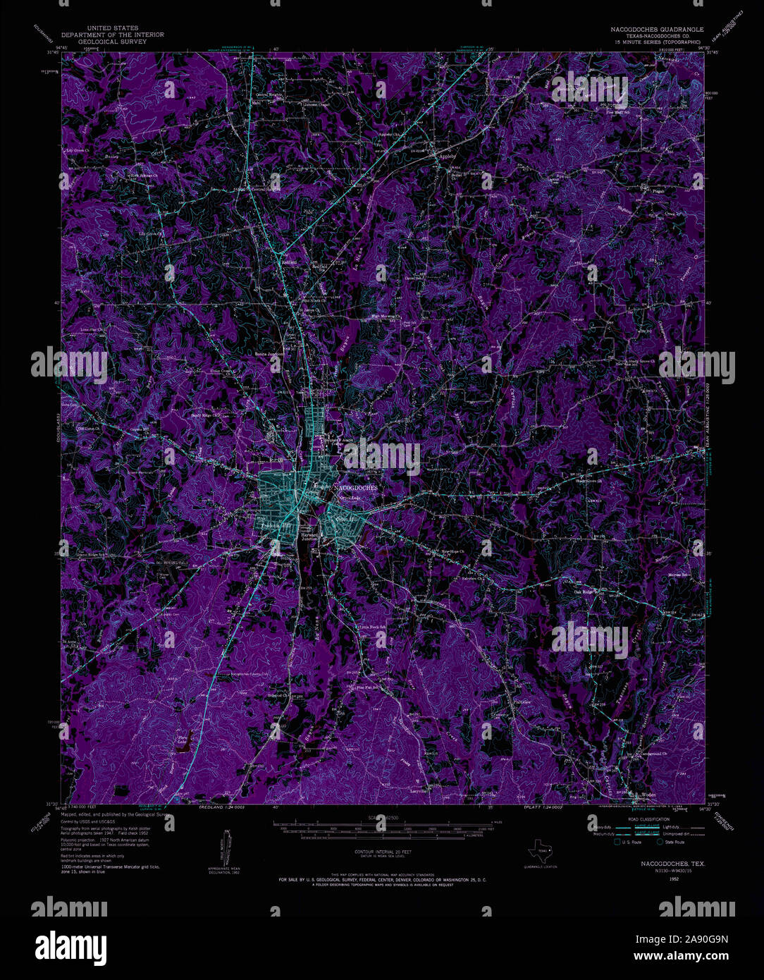 Map of nacogdoches hi-res stock photography and images - Alamy