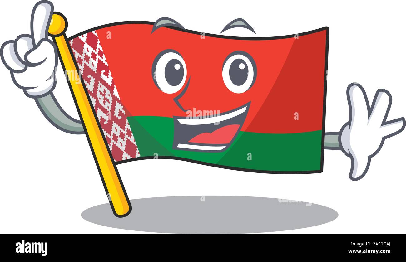 Happy flag finger belarus cartoon character style Stock Vector Image ...