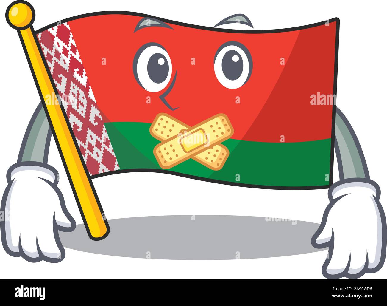 Happy flag silent belarus cartoon character style Stock Vector Image ...