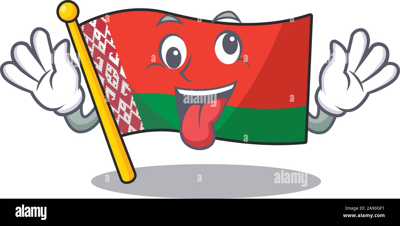 Happy flag bring gift belarus cartoon character style Stock Vector ...