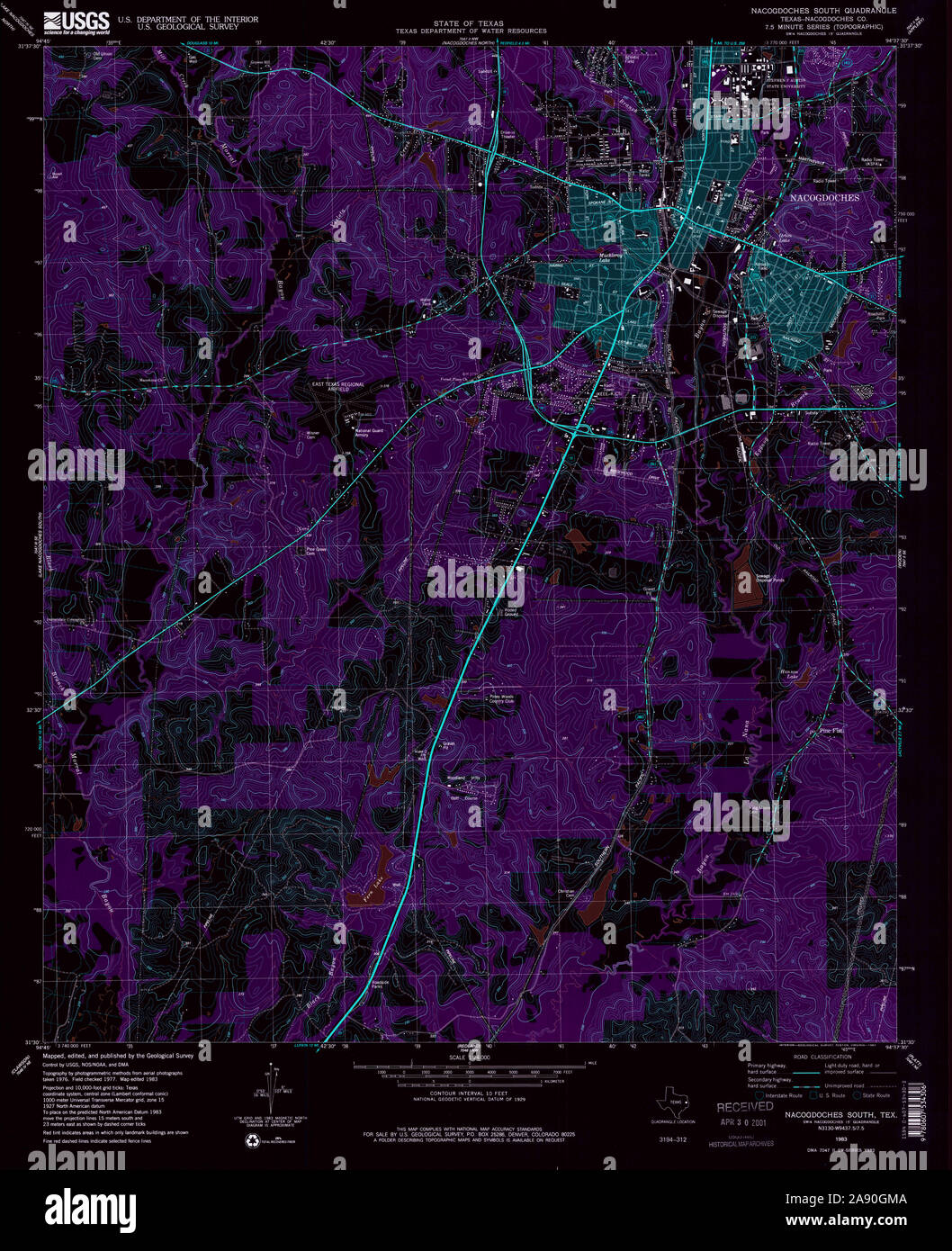 Map of nacogdoches hi-res stock photography and images - Alamy