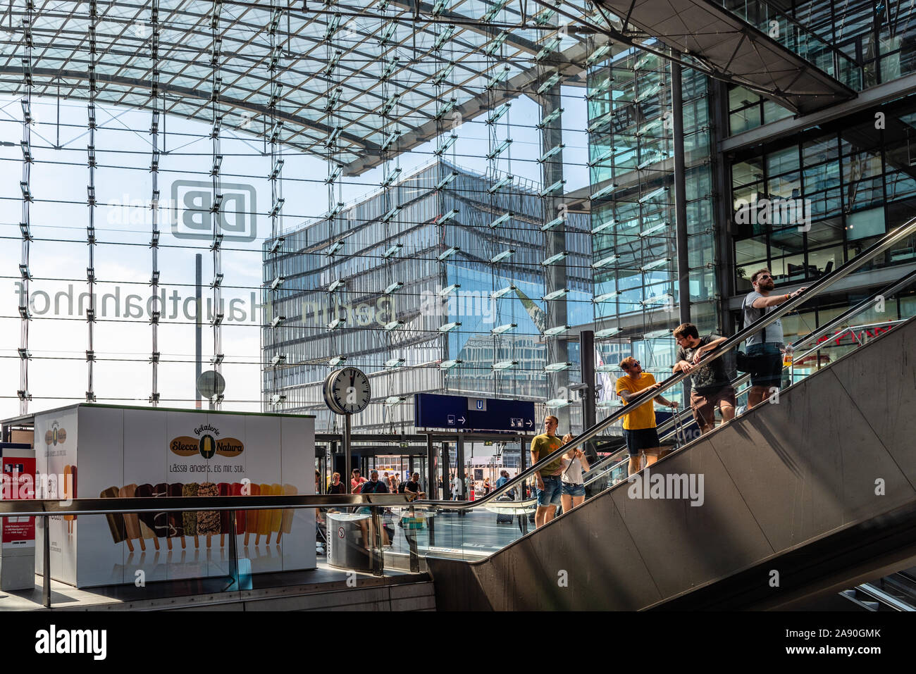 Berlin, Germany - July 28, 2019: Central train station in Berlin ...