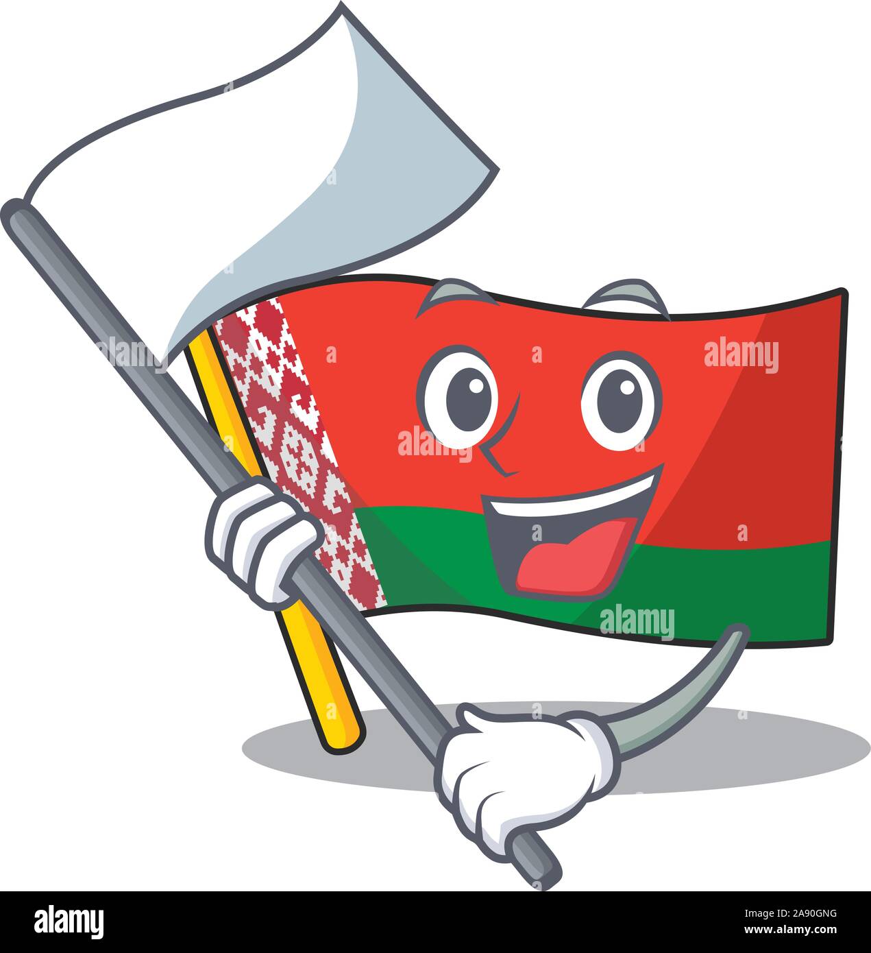 Happy flag bring flag belarus cartoon character style Stock Vector ...