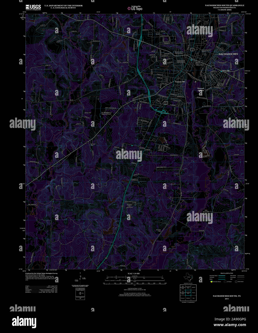 Map of nacogdoches hi-res stock photography and images - Alamy