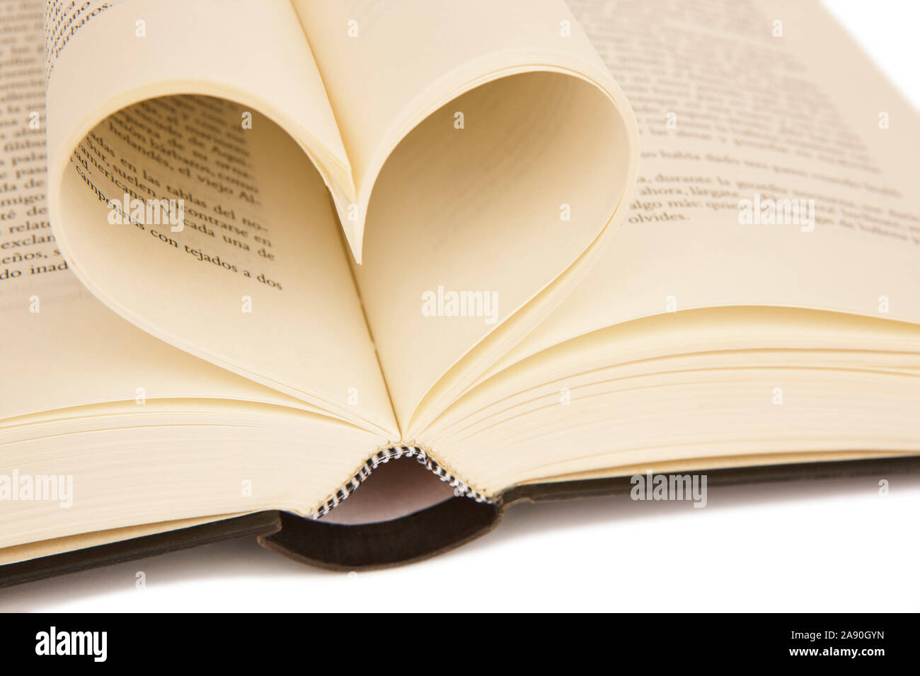 Open book with heart shaped pages. Love for reading. Isolated Stock ...