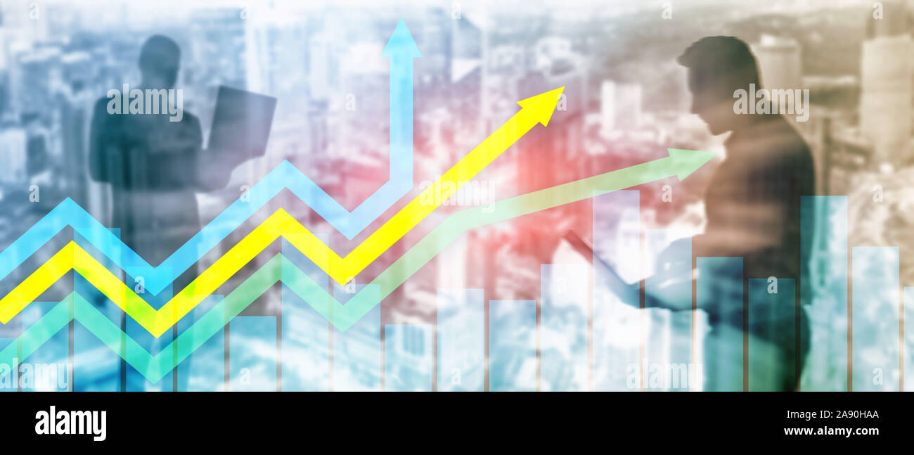 Financial growth arrows graph. Investment and trading concept Stock ...