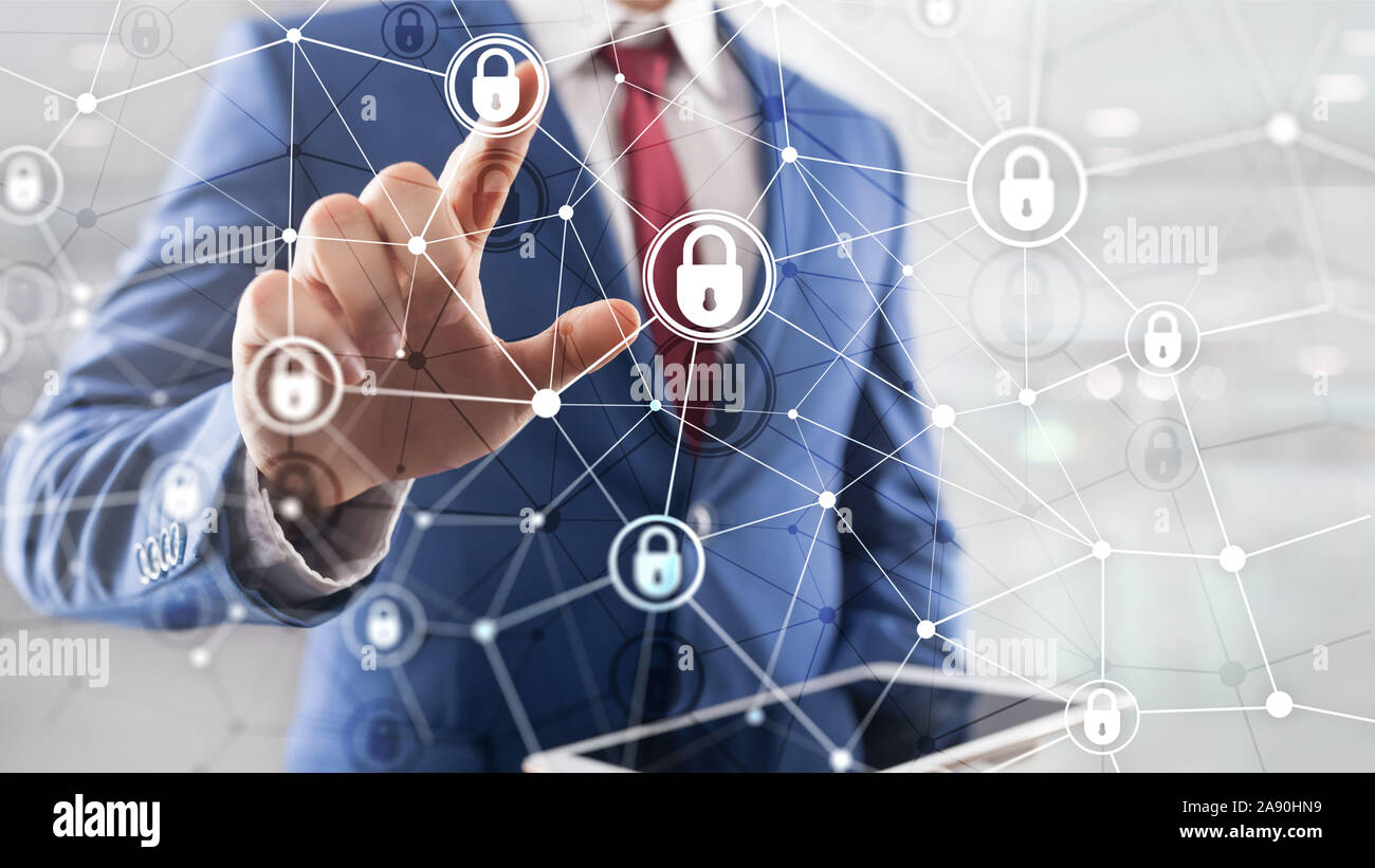 Cyber security, information privacy, data protection concept on modern ...