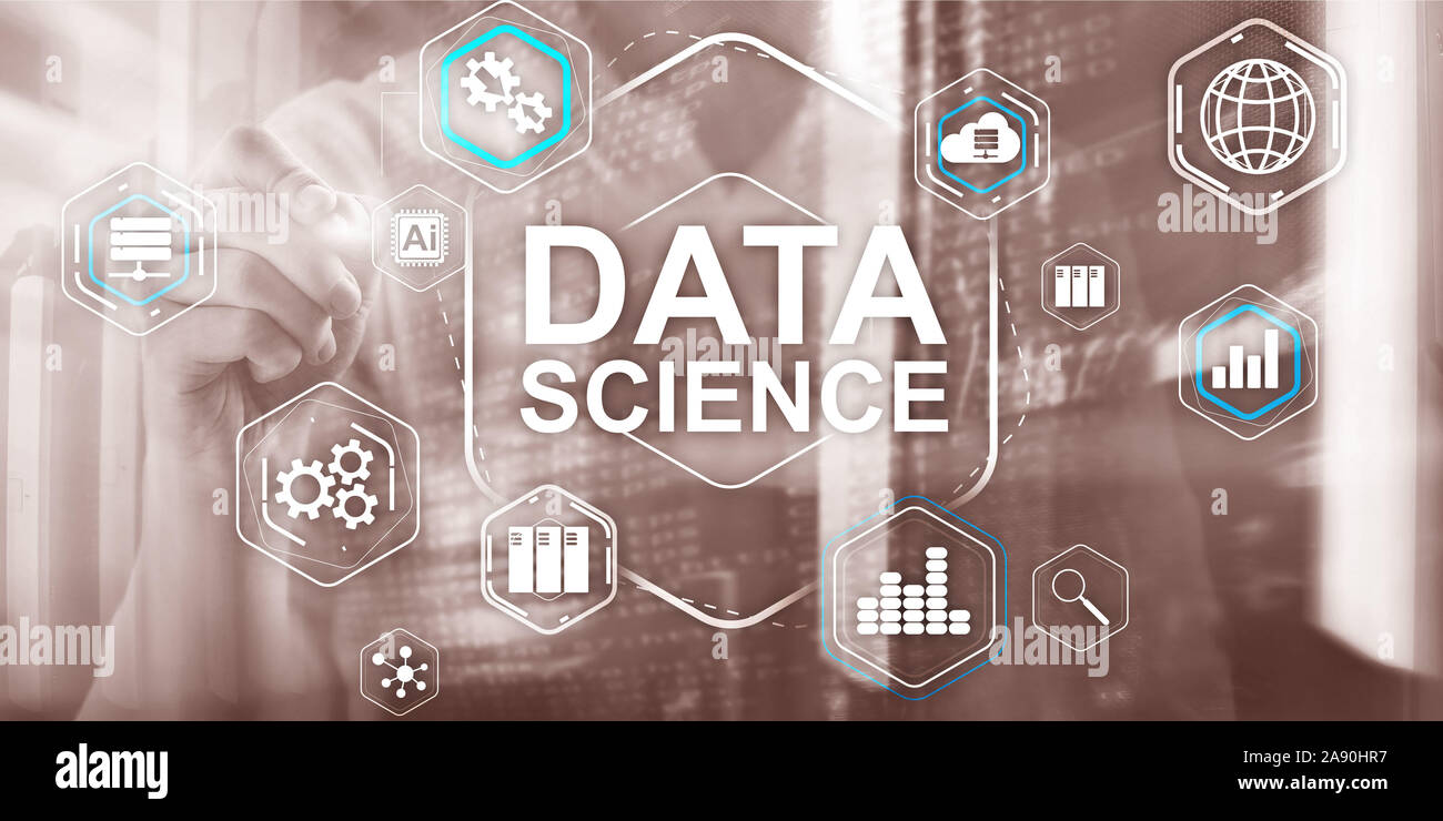 Big Data science analysis information technology concept. Server room ...