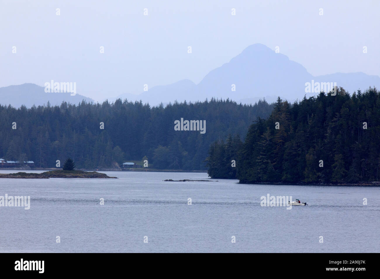 Inside Passage coastline landscape, Inside Passage, Alaska, USA Stock ...