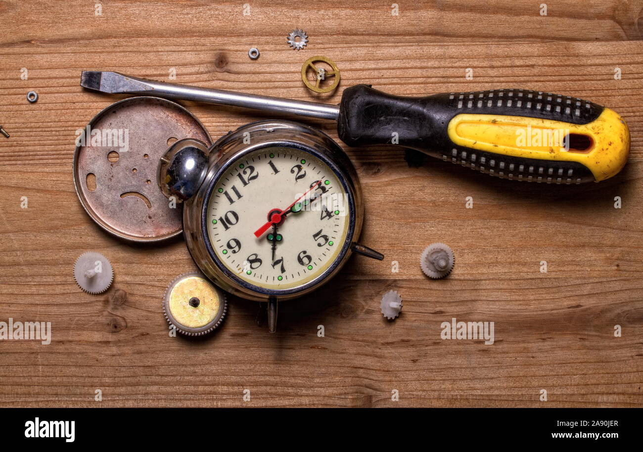 Old Broken Alarm Stock Photo - Alamy