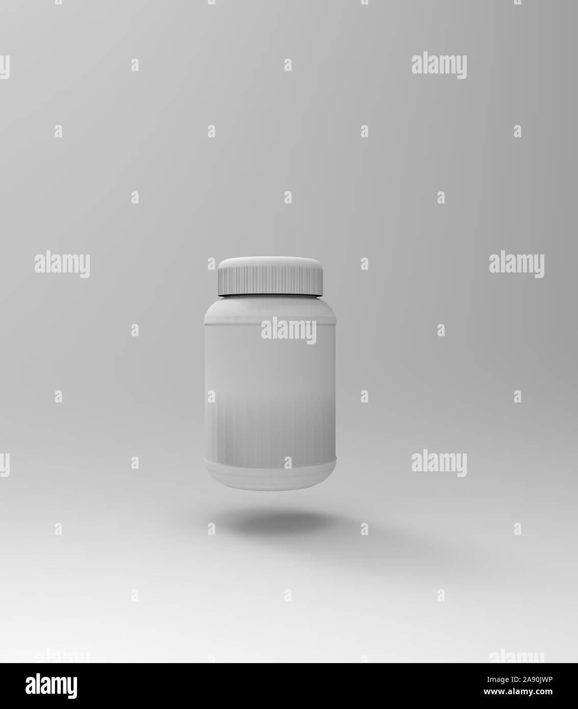 White Pill Bottle 3D Rendering Stock Photo - Alamy