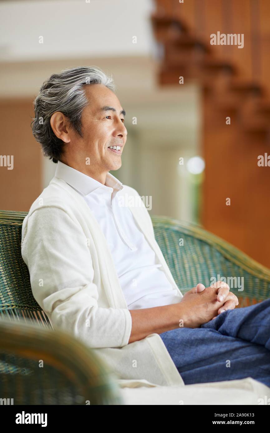 Senior Japanese man at home Stock Photo - Alamy