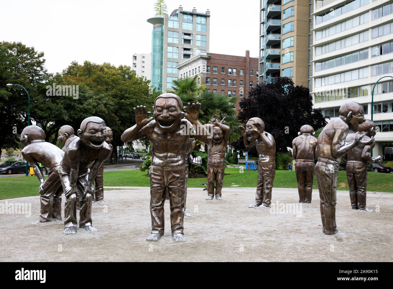 Giant Laughing Statues to stay in English Bay, Vancouver, America Stock ...