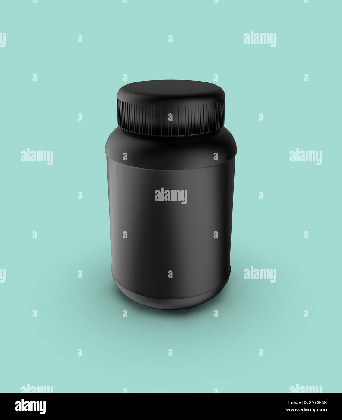 Pill Bottle Black 3D Rendering Stock Photo - Alamy