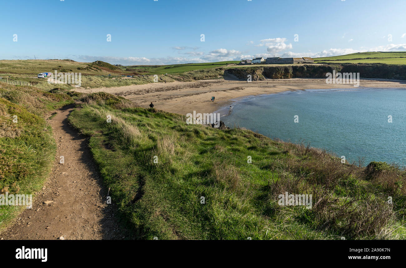 The coastal path walk from Cable Bay to Rhosneigr on the Isle of ...