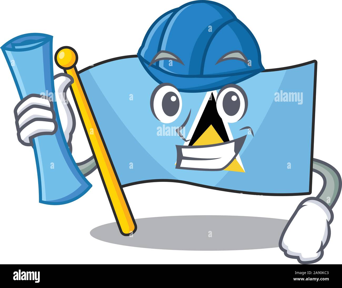 architect flag saint lucia with character shape Stock Vector Image ...